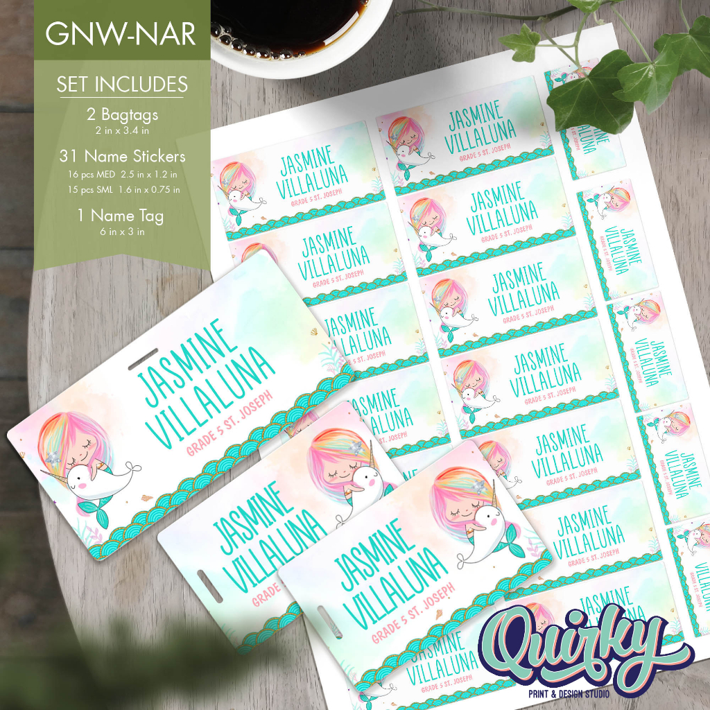 Personalized Back To School Set - Girl Designs - Name Tag, Bag Tag and ...