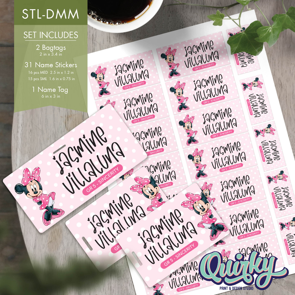 Personalized Back To School Set - Girl Designs - Name Tag, Bag Tag and ...