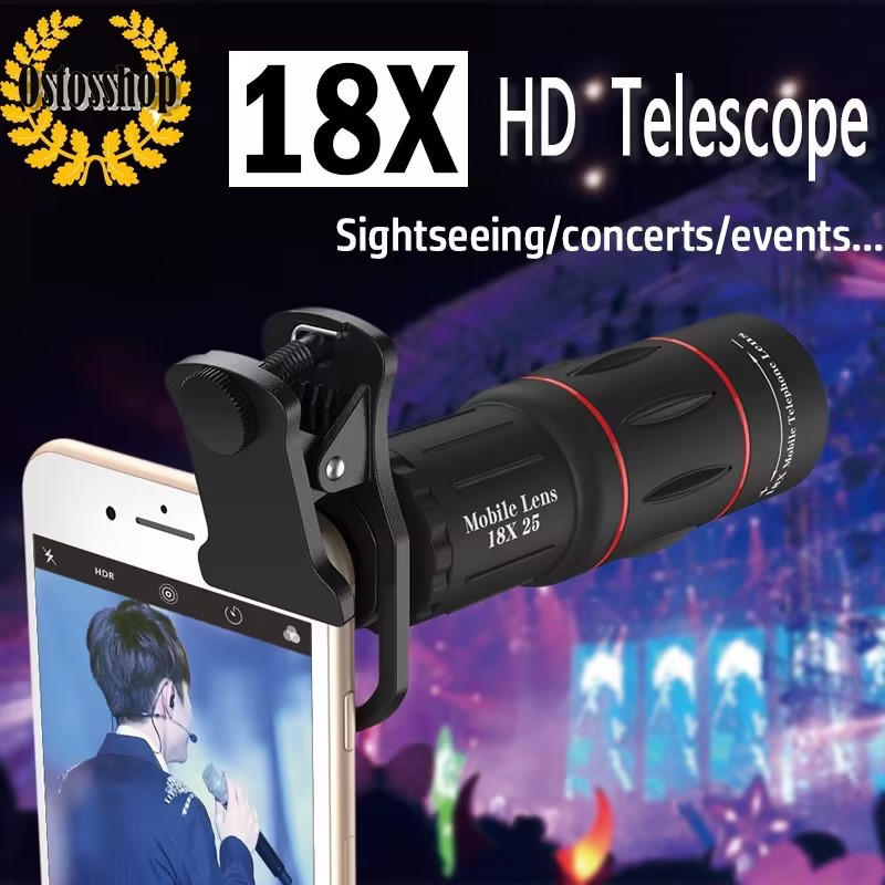 Universal 18x25 Monocular Zoom HD Optical Mobile Phone Lens Observation ...