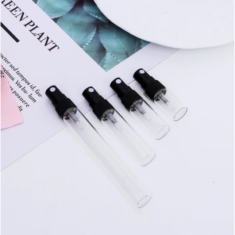 Refillable Pump Spray Glass Bottle Screw Black cap/1ml drop stick glass ...