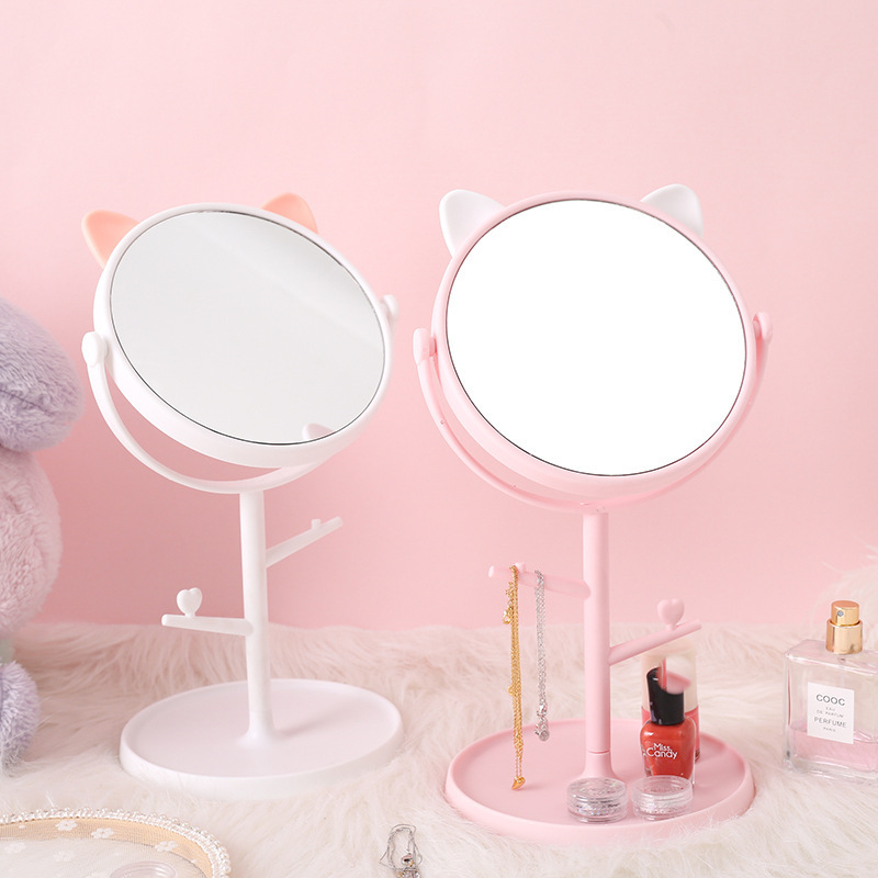 High definition rotatable makeup mirror Portable desktop cute cat ear ...