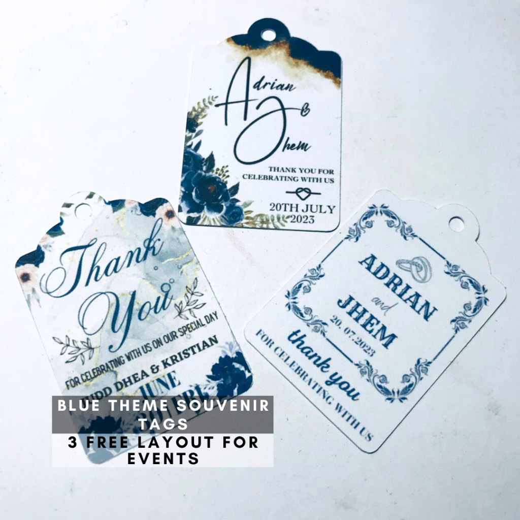 BLUE THEME Tag and Sticker Combo for Events Souvenir Gift Wedding ...