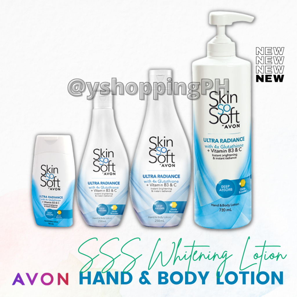 AVON SSS Whitening Hand & Body Lotion Skin So Soft Gluta with Vitamin ...