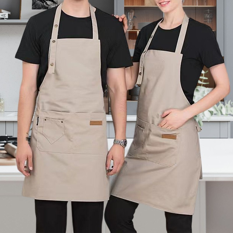 LUK Apron Coffee Shop Plain Apron High Quality Multi Pocket Apron ...