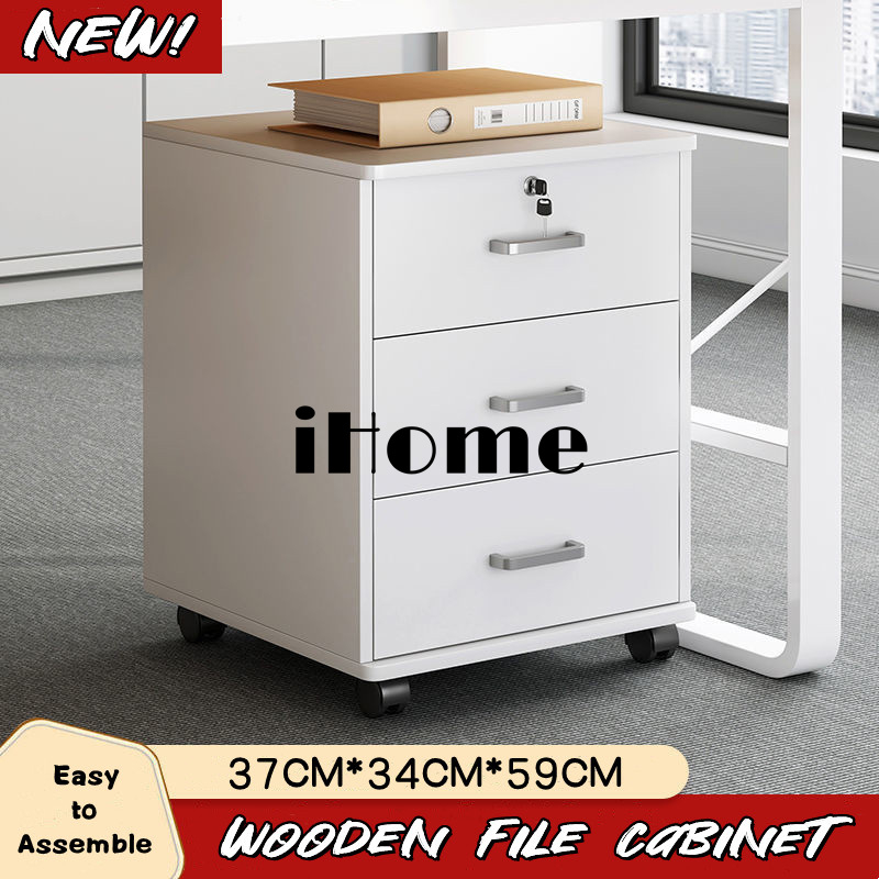 [37*34*59CM] Minimalist Home/Office 3 Drawer File Cabinet with Lock ...