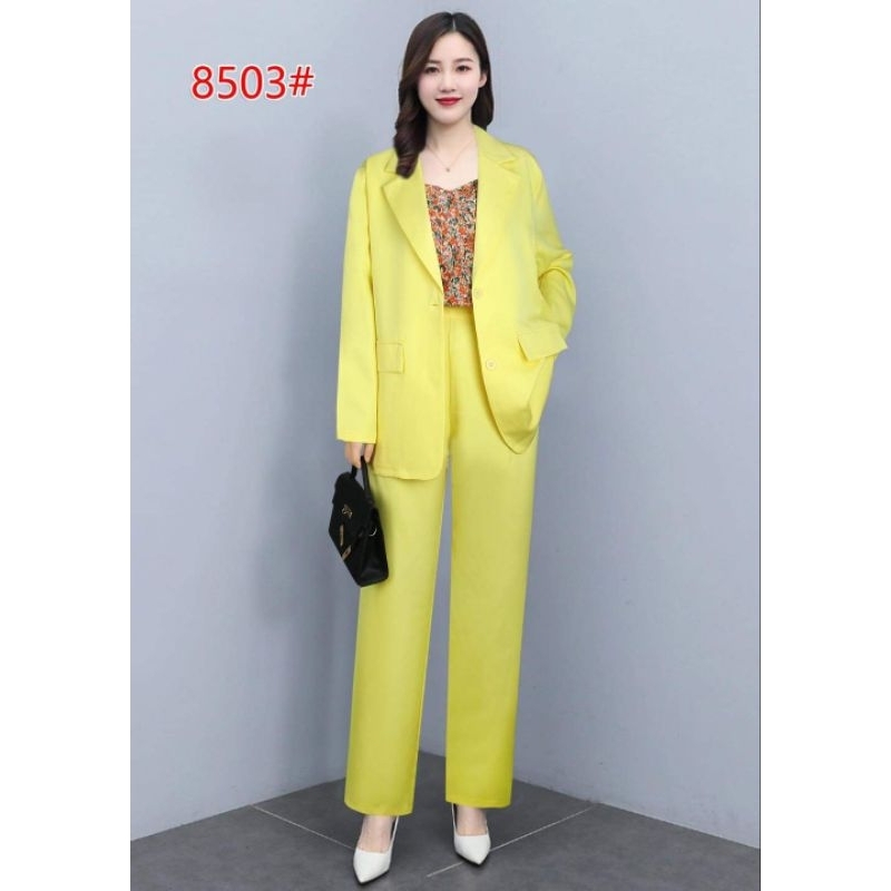 Formal Blazer with Slacks and inner floral Sando | Shopee Philippines
