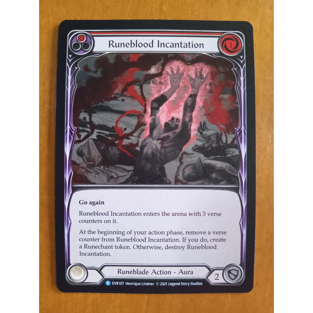 FAB Runeblood Incantation Rare Everfest Flesh and Blood TCG Runeblade ...