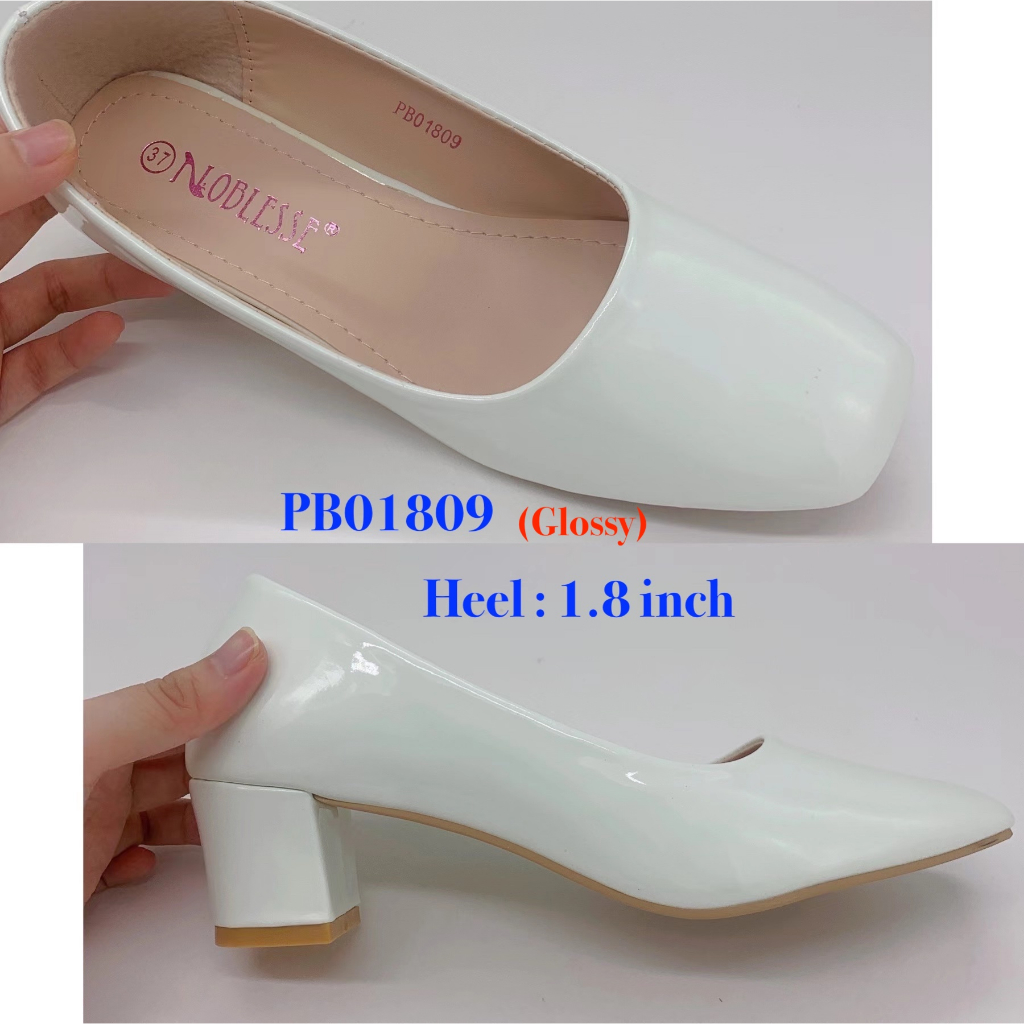 Women Block Heel Shoes Korean Style Black School Office Work White ...