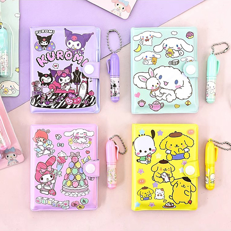 Notebook and Ballpoint Pen Set Portable Cartoon Mini Dinosaur Notebook ...