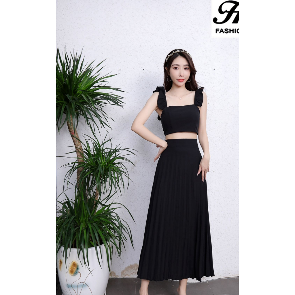 Korean terno blouse and skirt Hs - 40027 | Shopee Philippines