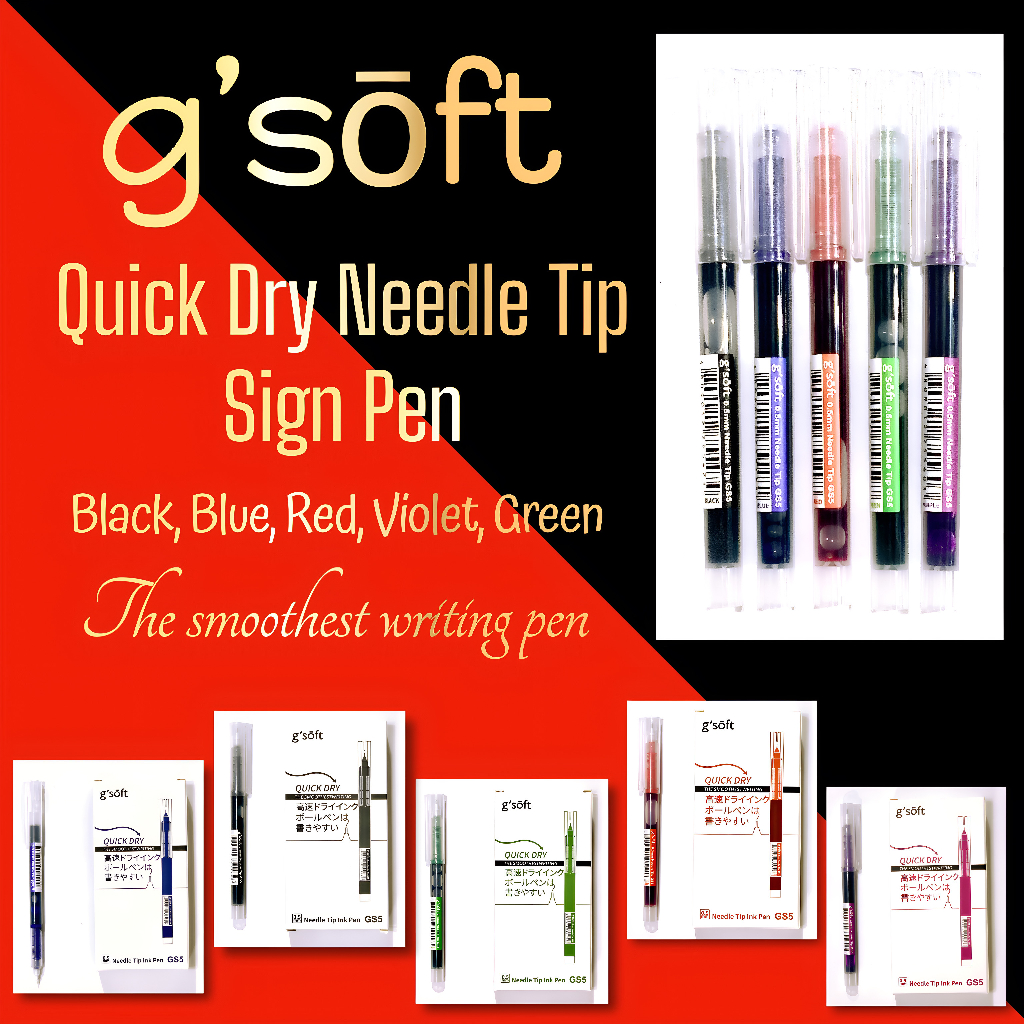 Quick Drying pen by G-soft needle tip sign pen 0.5 | Shopee Philippines