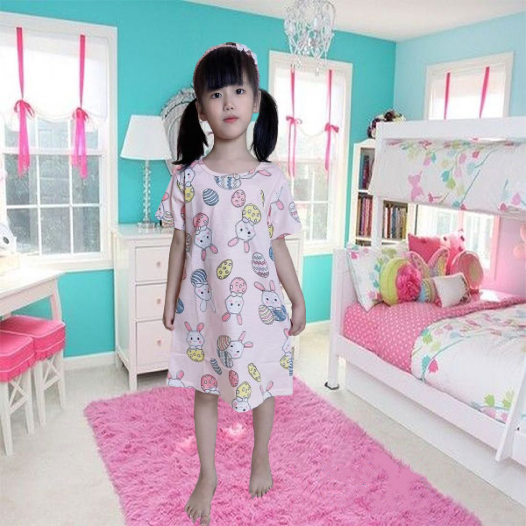【WAN】Kids Cartoon Daster Sleepwear Dress Night Dresses | Shopee Philippines