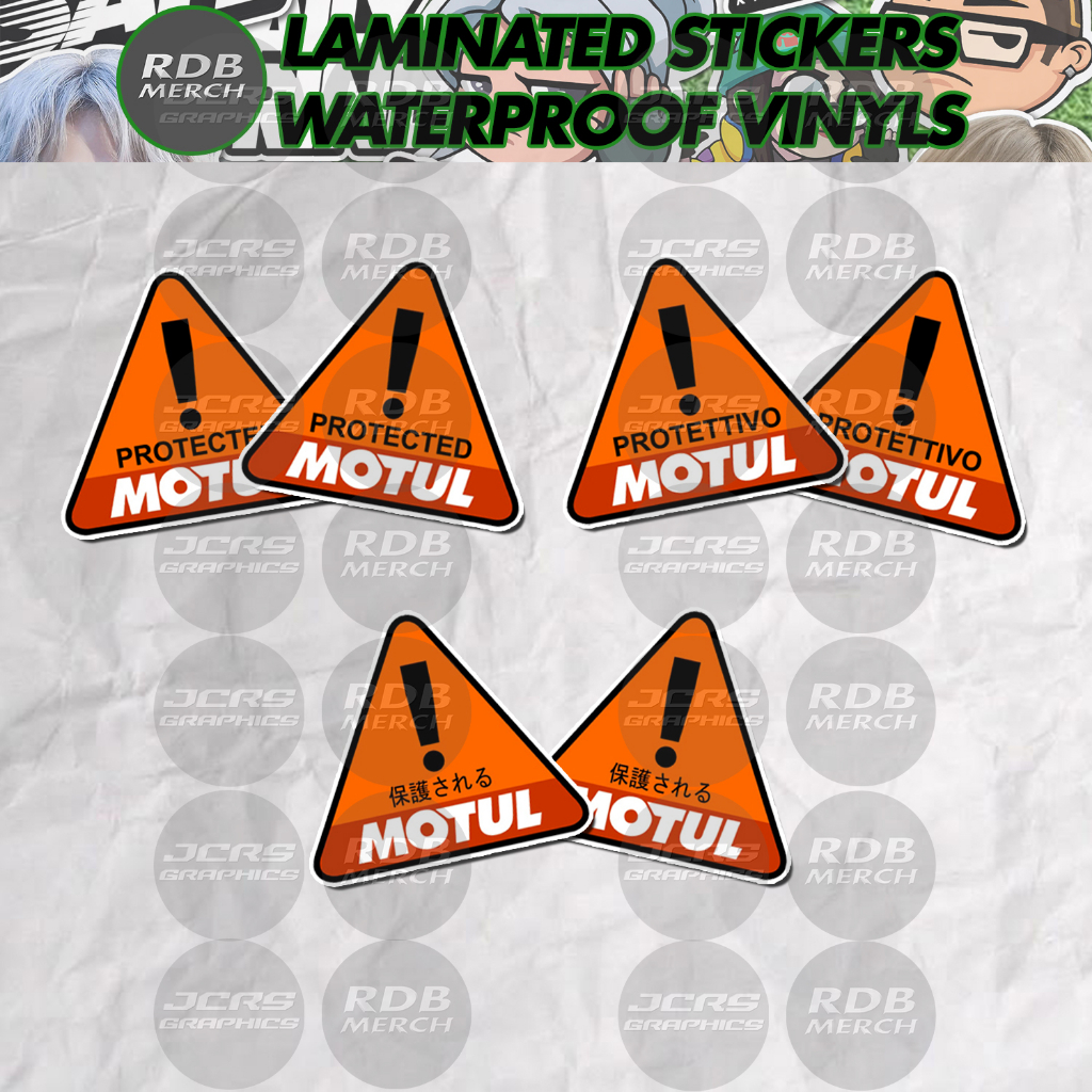 Motul Warning Car Stickers and Decals - Laminated Waterproof Vinyl ...