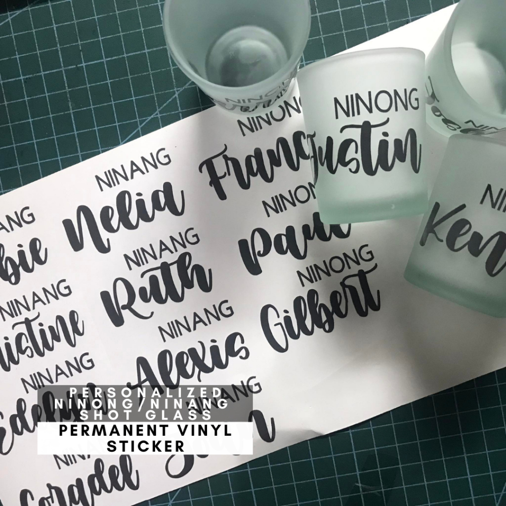[VINYL STICKER ONLY]Personalized Vinyl Ninong/Ninang Shotglass for ...