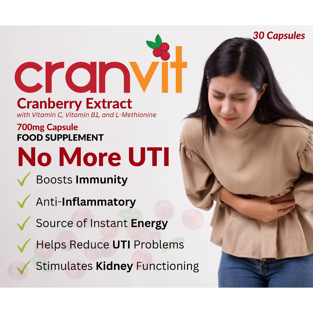 CRANVIT 700mg - Enhanced Cranberry Capsules for UTI, Immunity & Heart ...