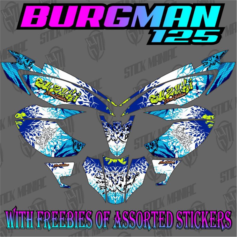 Suzuki Burgman 125 decals sticker, Laminated | Shopee Philippines