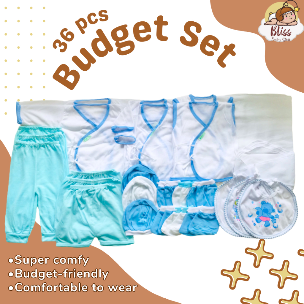 36 pcs Budget Set Baru-Baruan Tie Side for Newborn Infant Baby Clothes ...