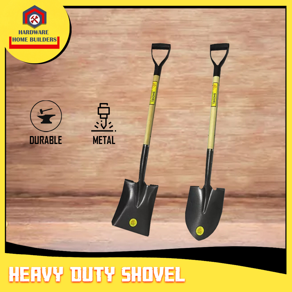 (LOWEST PRICE)HIGH QUALITY SHOVEL WOOD HANDLE/POINT/SQUARE | Shopee ...