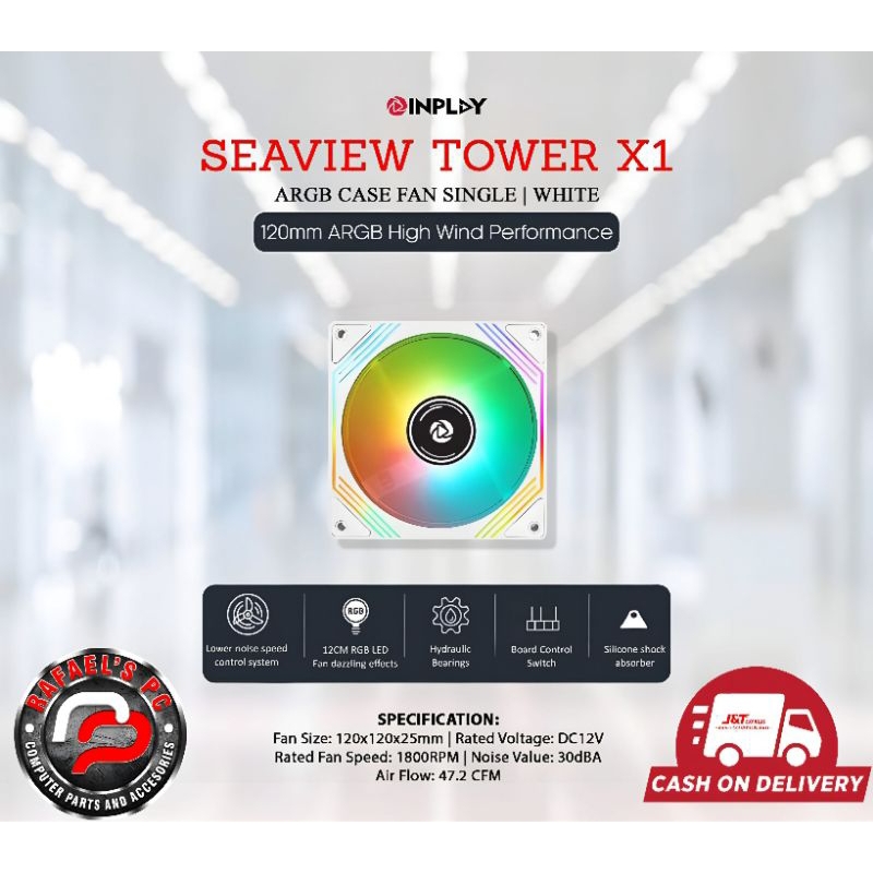 INPLAY SEAVIEW TOWER X1 AND KIT ARGB FAN 3IN1 WHITE | BLACK | Shopee ...