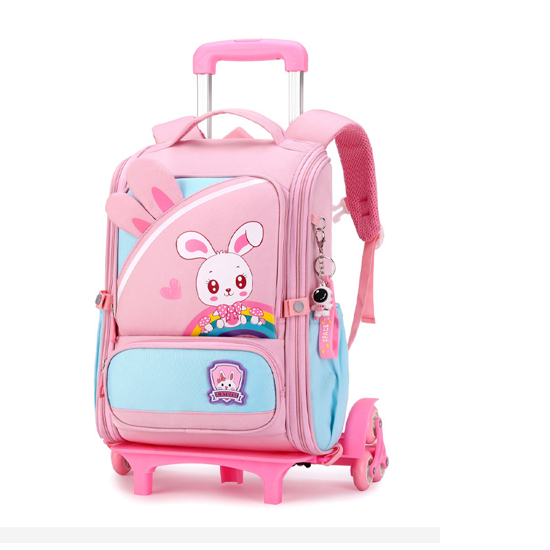 Kids Trolley Luggage Set Bag Kids for School Backpack w/ 6 Weels Stair ...