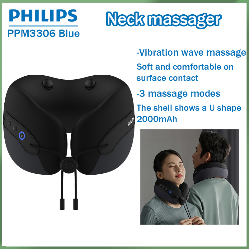 Philips Neck Massager Ppm3306 Electric Neck Massage Pillow 4 Vibration Points 3 Modes Shopee