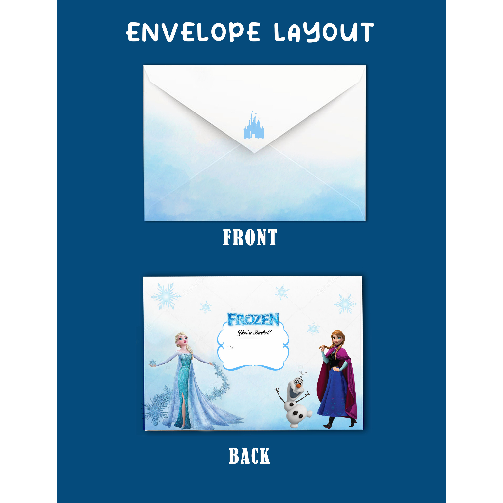 Frozen Envelope(100gsm) for Invitation Card Birthday/Christening ...