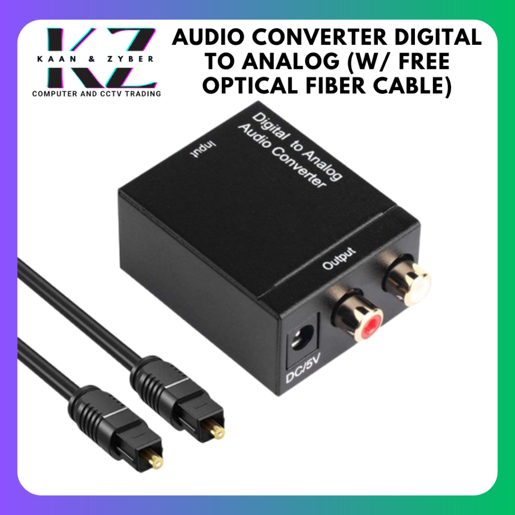 AUDIO CONVERTER DIGITAL TO ANALOG (W/ FREE OPTICAL FIBER CABLE ...