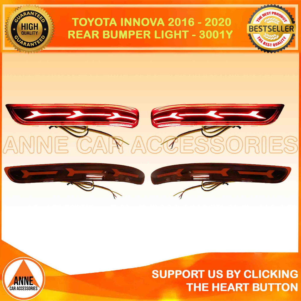 Rear Bumper Light for Toyota Innova 2016 2017 2018 2019 2020 Special ...