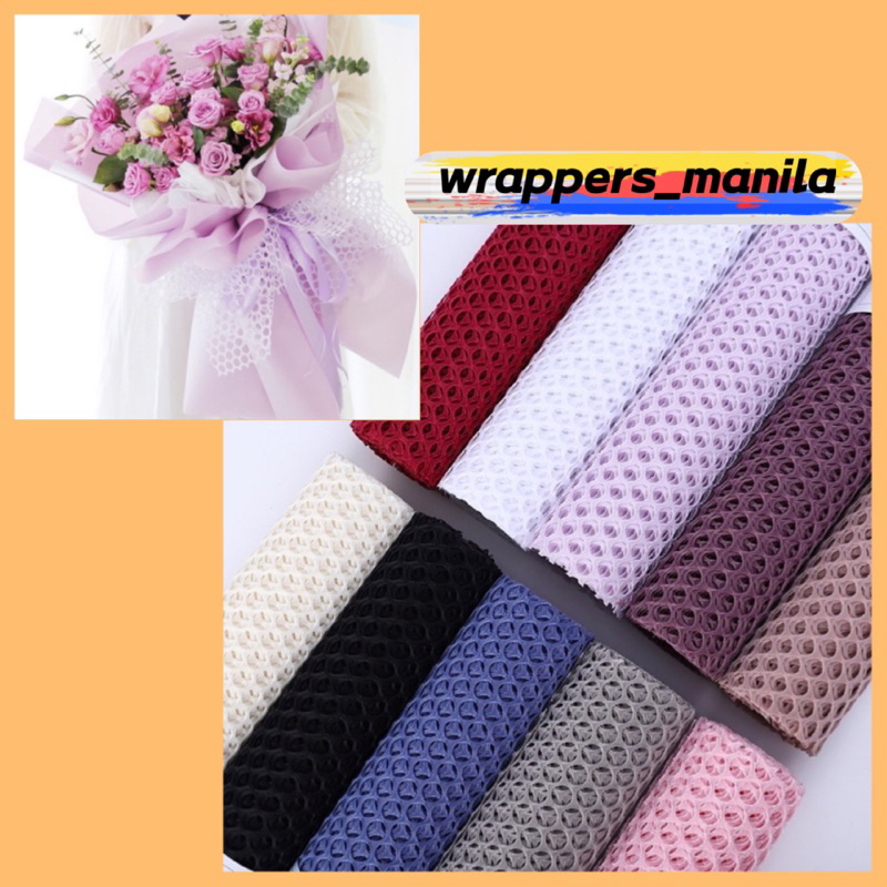 Floral Wrapping Korean Style Round Mesh Bouquet Wrapper | Shopee ...