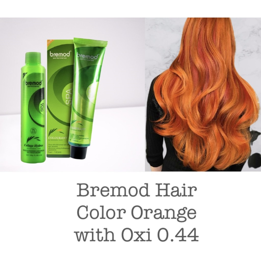 Bremod 0.44 Orange Hair Color Hair Dye with Oxidizing Cream | Shopee ...