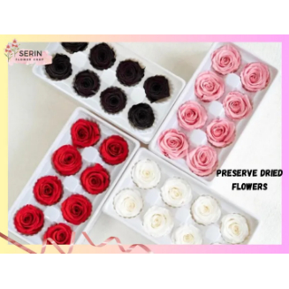 4-5cm / 8 pcs , Preserved Fresh Eternal Rose Flower Head Long Lasting ...