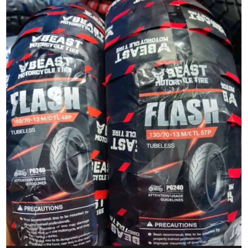 BEAST FLASH TIRE SIZE 13 110/70 130/70 TUBELESS Free 2pito 2Sealant Set ...