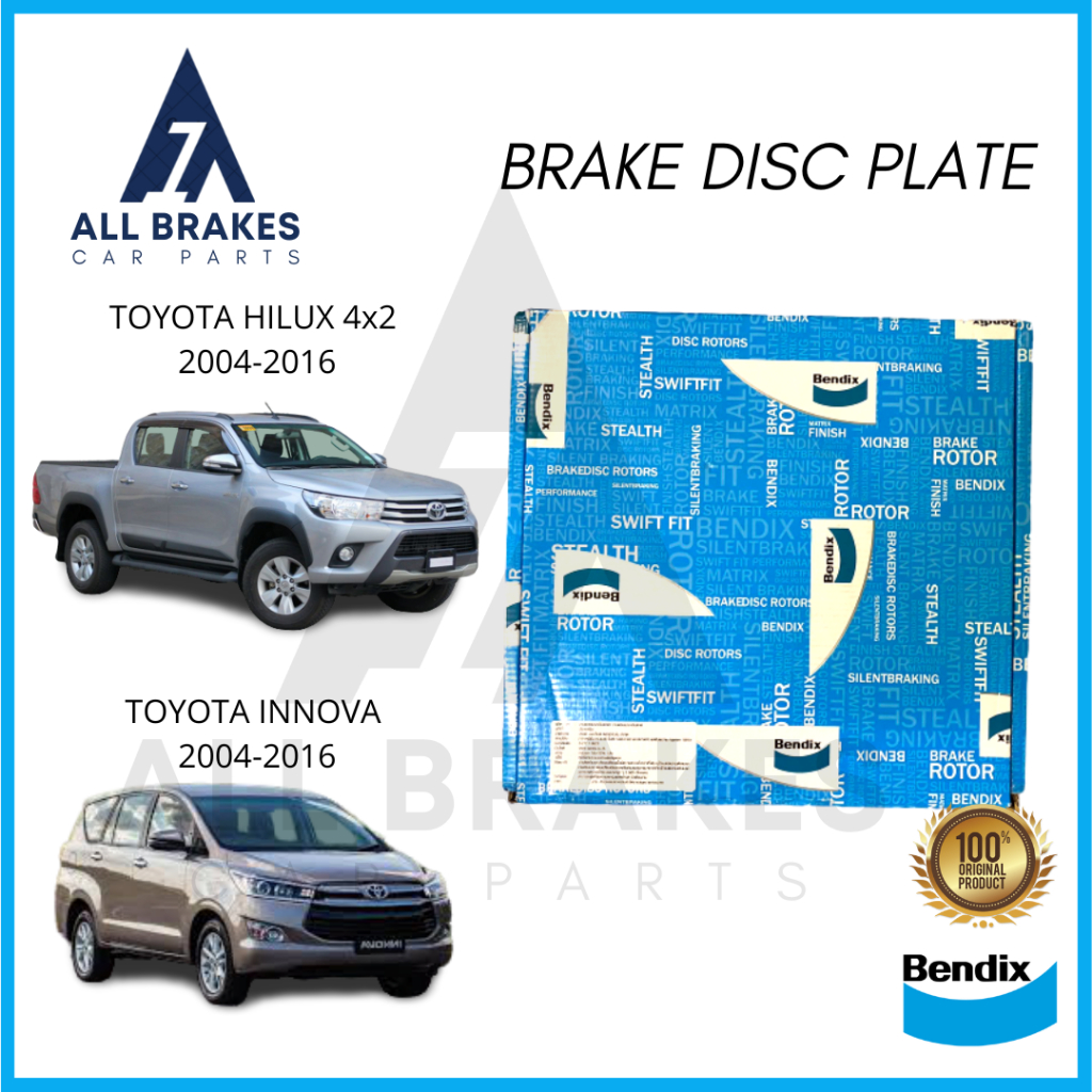 Bendix Brake Disc Rotor Front for Toyota INNOVA 2005-2015 (BR-2715 ...