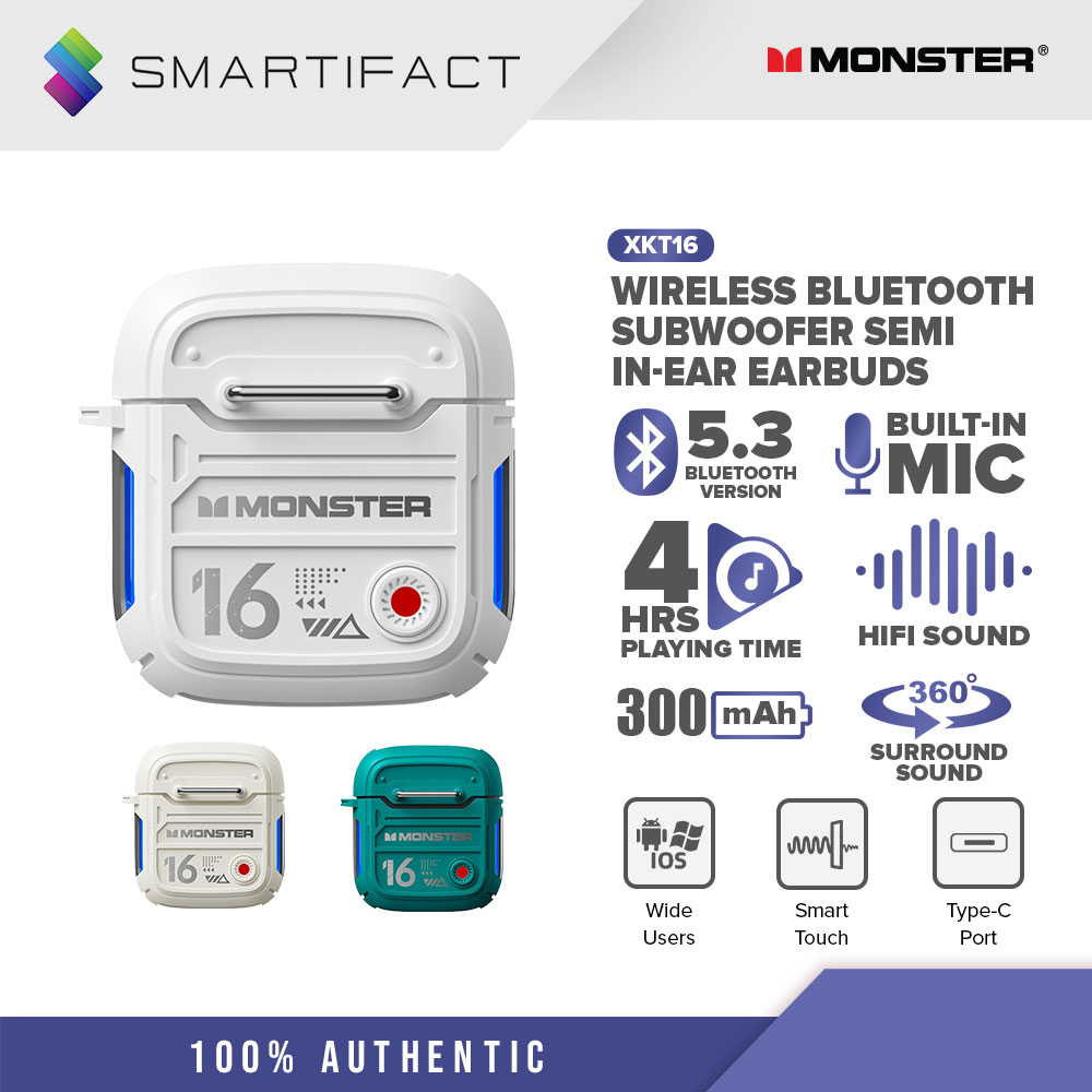 Monster XKT16 BT5.3 Wireless Headphones Bluetooth Earphones Low Latency ...