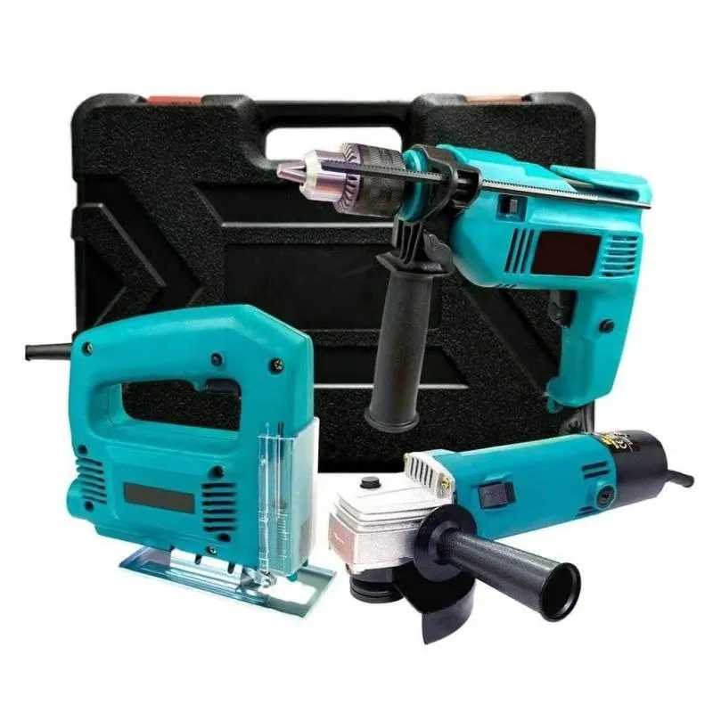 3 in 1 Angle Grinder and Impact Drill and JigSaw Set Powertools Machine ...