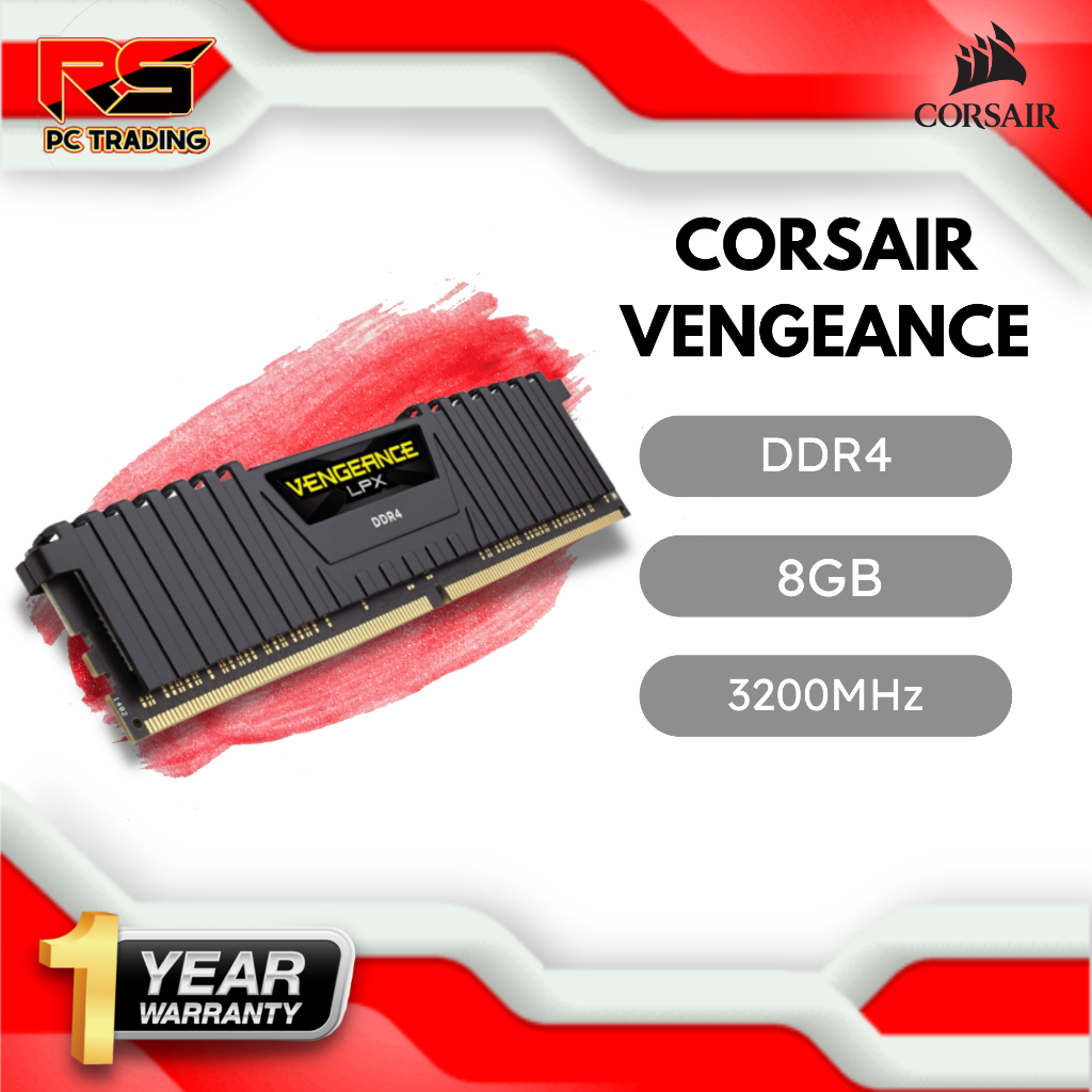 Corsair Vengeance LPX DDR4 8GB (1x8GB) Single Kit CL16 3200MHz Desktop ...
