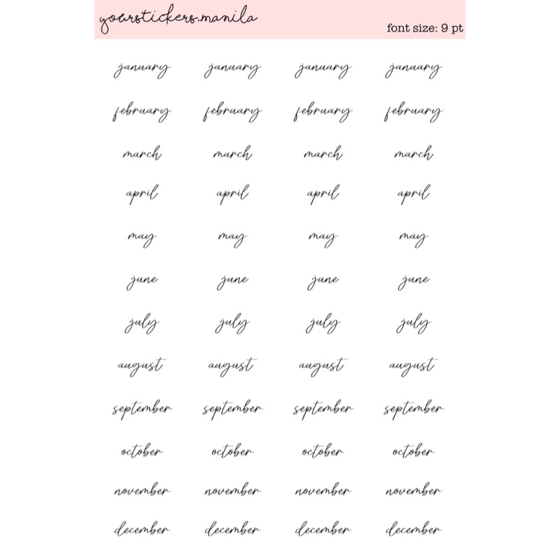 Script Planner Stickers - Font Style 01 | Shopee Philippines