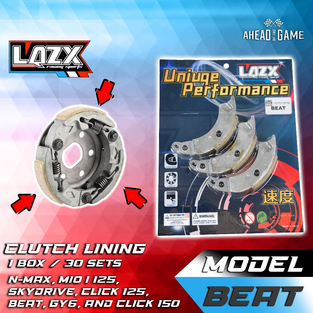 CLUTCH LINING 3PADS FOR BEAT/CLICK/GY6/MIO i 125/SKYDRIVE/NMAX | Shopee ...