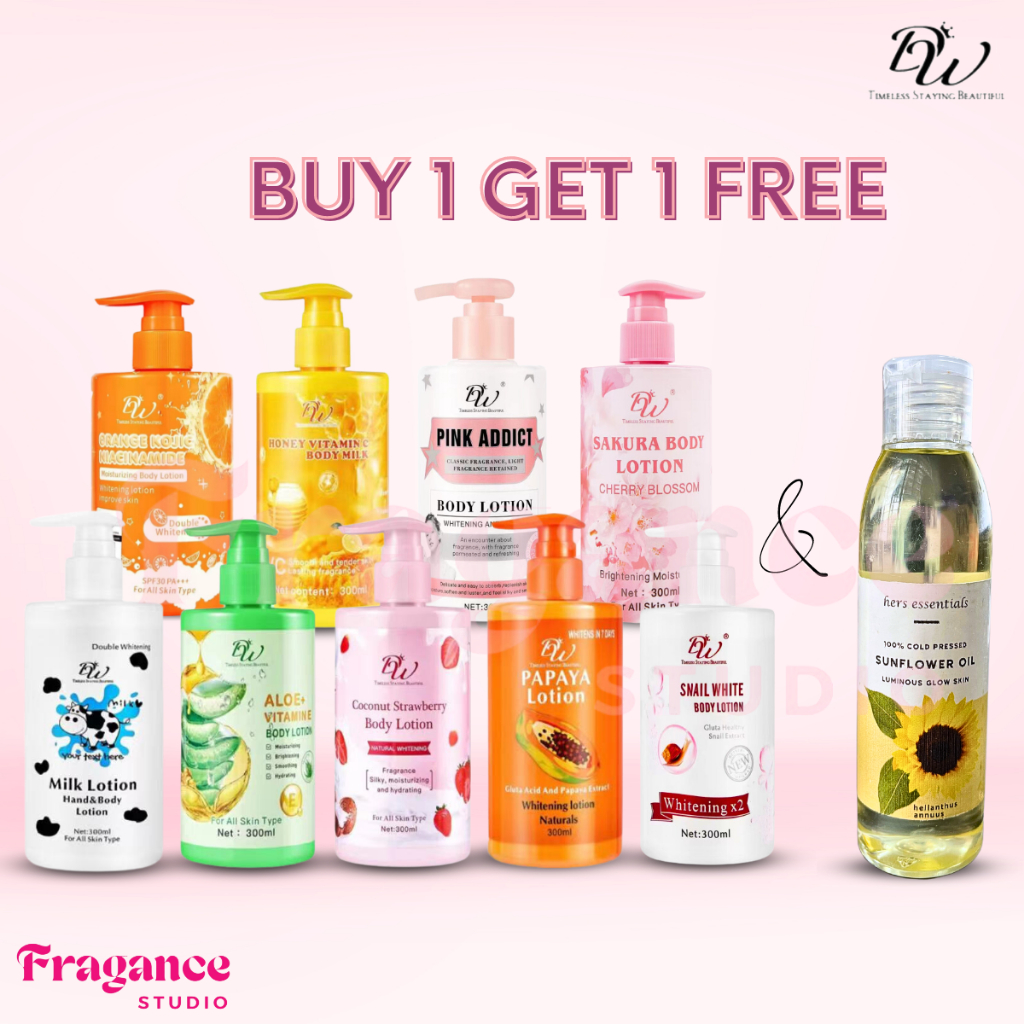 DW Body Moisturizing Whitening Brighten Lotion 300ML+ Sun Flower Oil ...