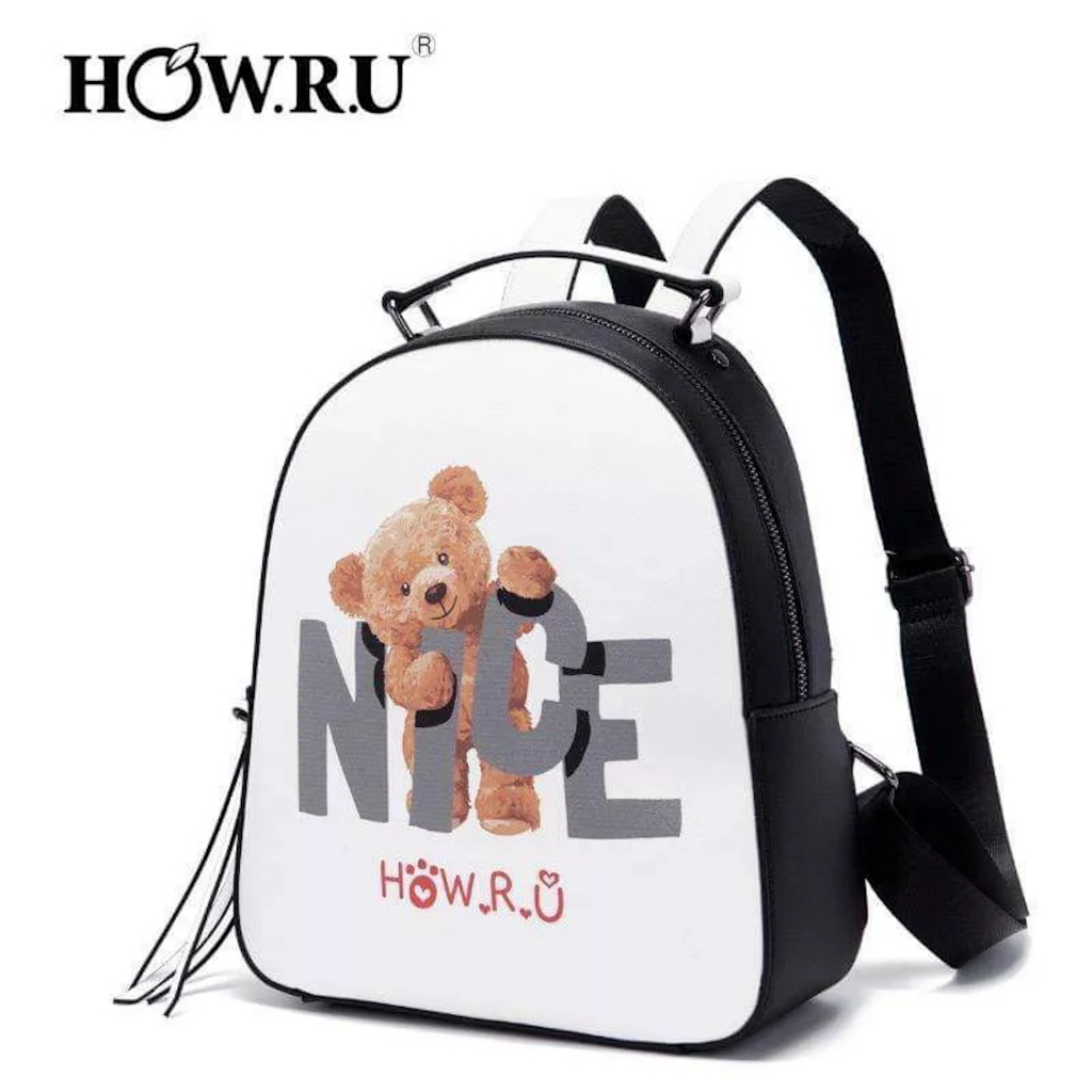 ORIGINAL HOWRU LEATHER BACKPACK FLAT NICE BEAR | Shopee Philippines