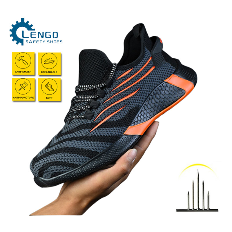 LENGO Ultralight Safety Shoes, Outdoor Anti Skid Hit Proof Men's Steel ...