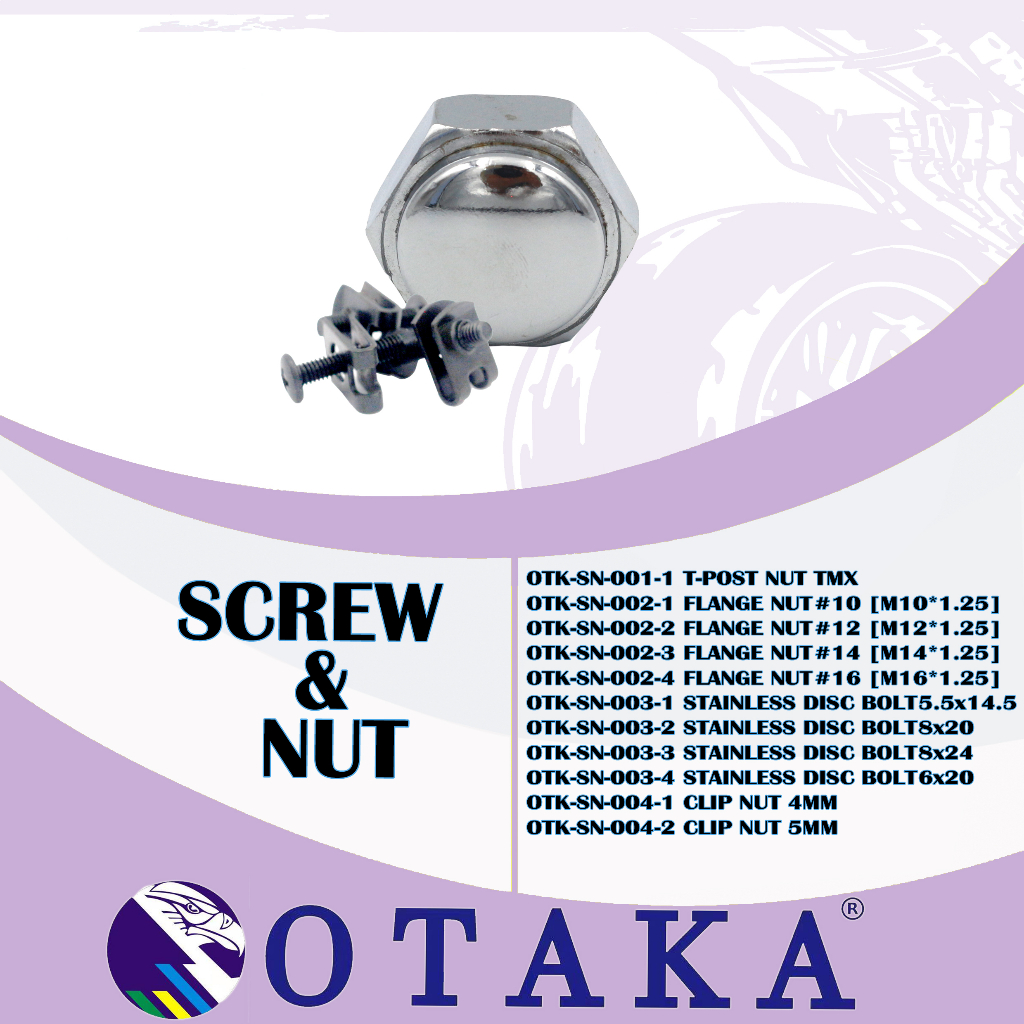 (OTAKA) SCREW & NUT (T-POST) for MOTORCYCLE | Shopee Philippines
