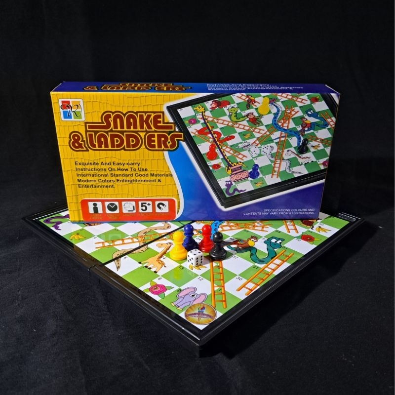 Magnetic Snakes and Ladders w/ Player Pieces | Educational Classic Dice ...