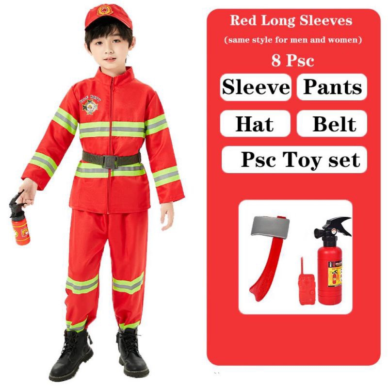 kids sam fireman costume unicform cosplay children clothing boy girl ...