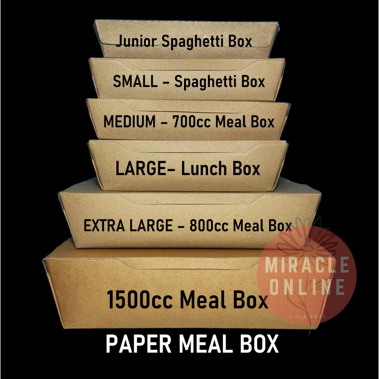 50 pcs - Paper Meal Box Packaging (Brown/Silver) | Shopee Philippines