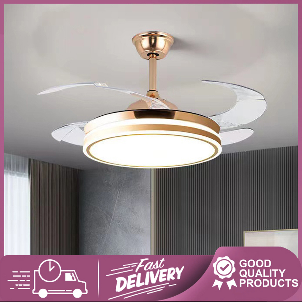 Living Room Ceiling Fan Light With Remote Control Silent Fan Light ...