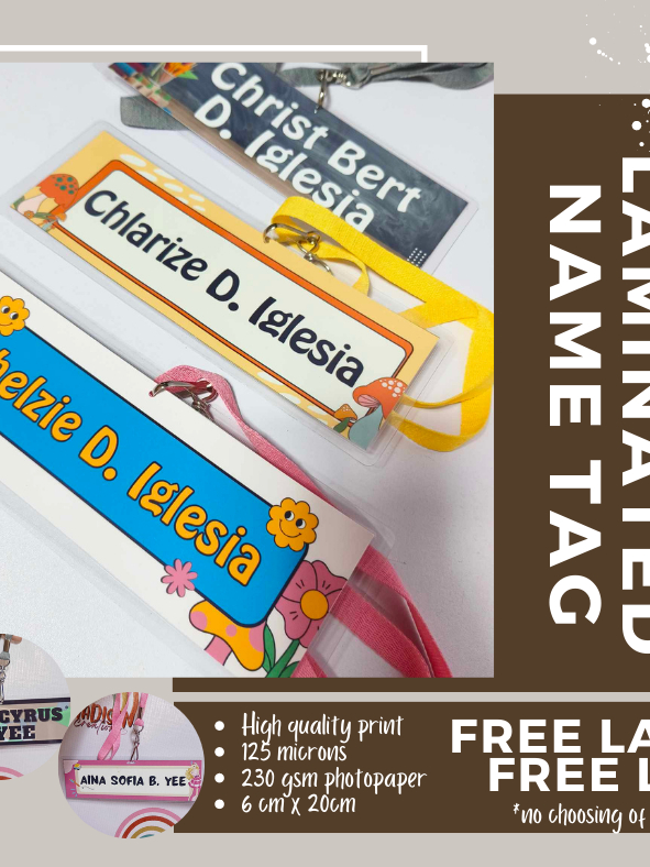 "Personalized Laminated Name Tag FREE LACE AND FREE LAYOUT message us ...