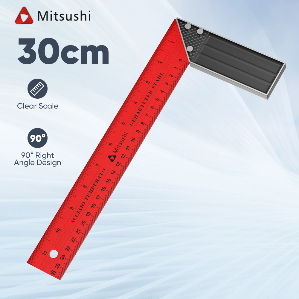 Mitsushi 30cm 12Inches Carpentry Angle Tri Square Ruler/Measuring Tool ...