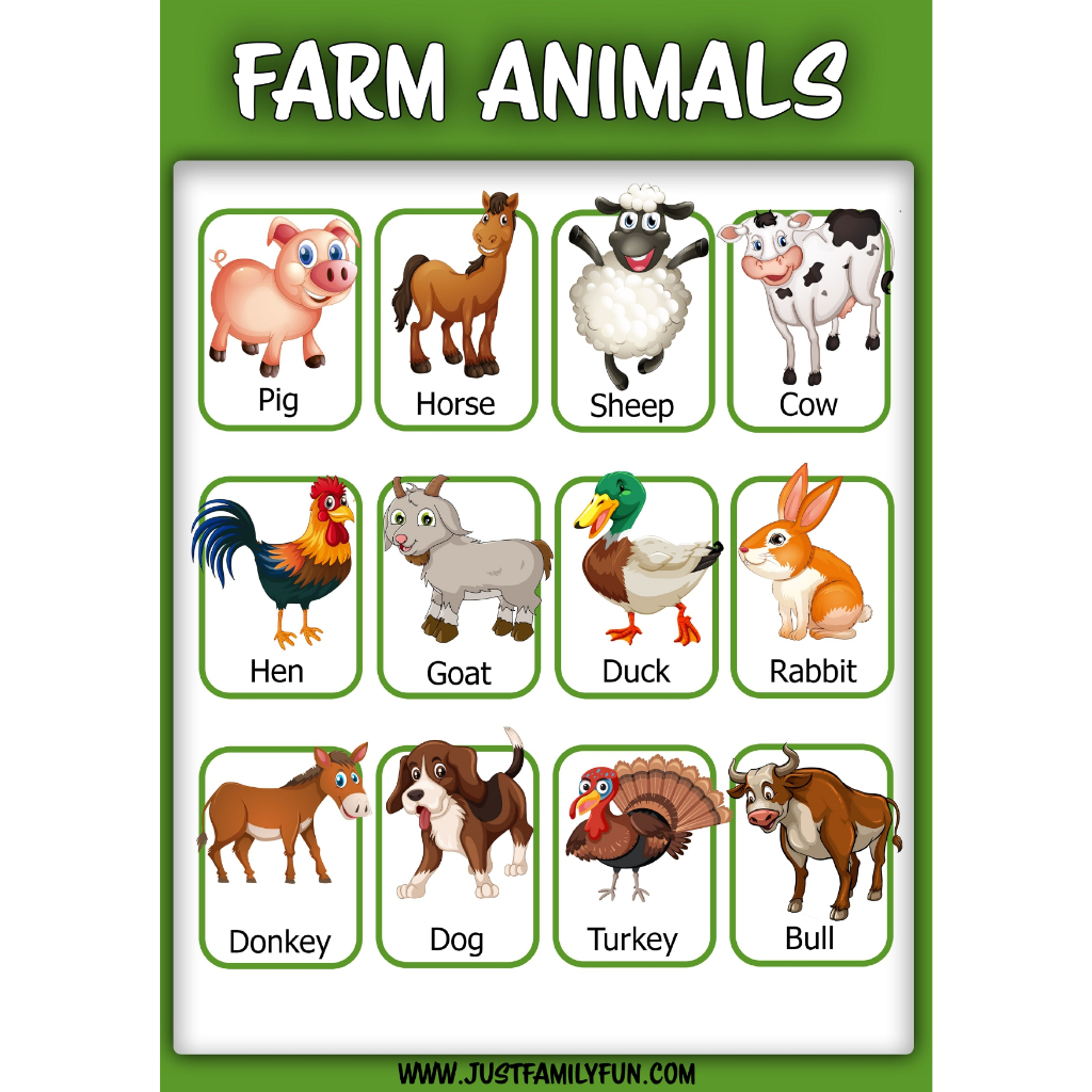 Farm Animal Educational Chart | Shopee Philippines