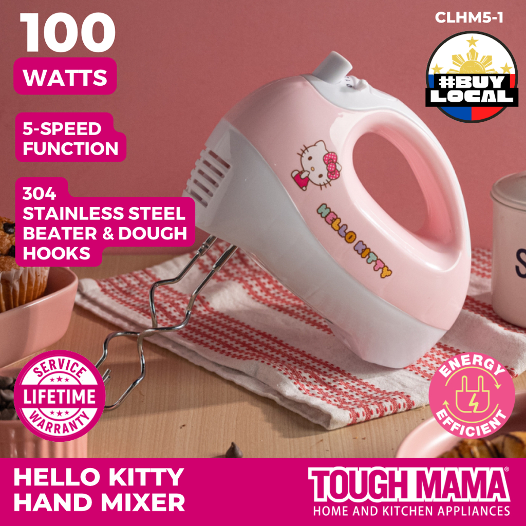 Tough Mama CLHM5-1 Hello Kitty Hand Mixer Pink Mixer Stainless Steel ...